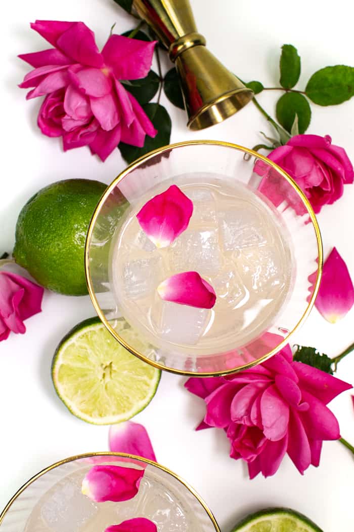 Elderflower Rose Gimlet Cocktail Recipe | Feast + West