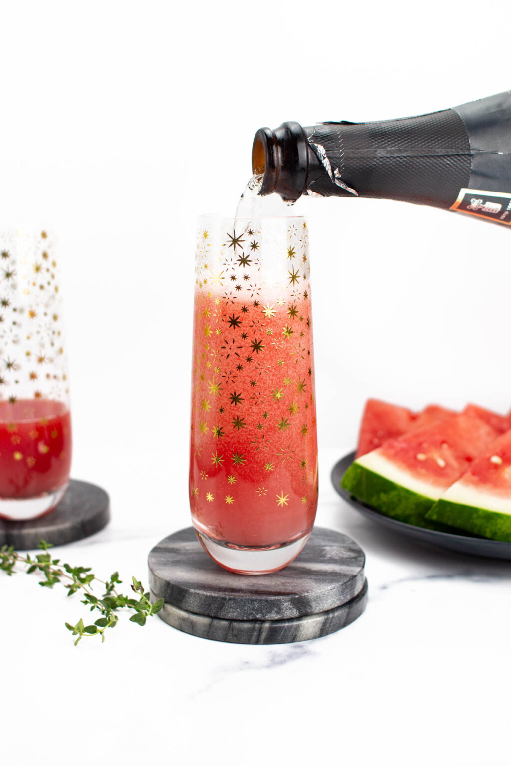 Fresh Watermelon Mimosas (For Brunch & Parties) | Feast + West