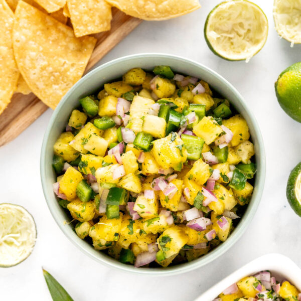 Easy Cilantro Pineapple Salsa (Mild or Spicy!) | Feast + West