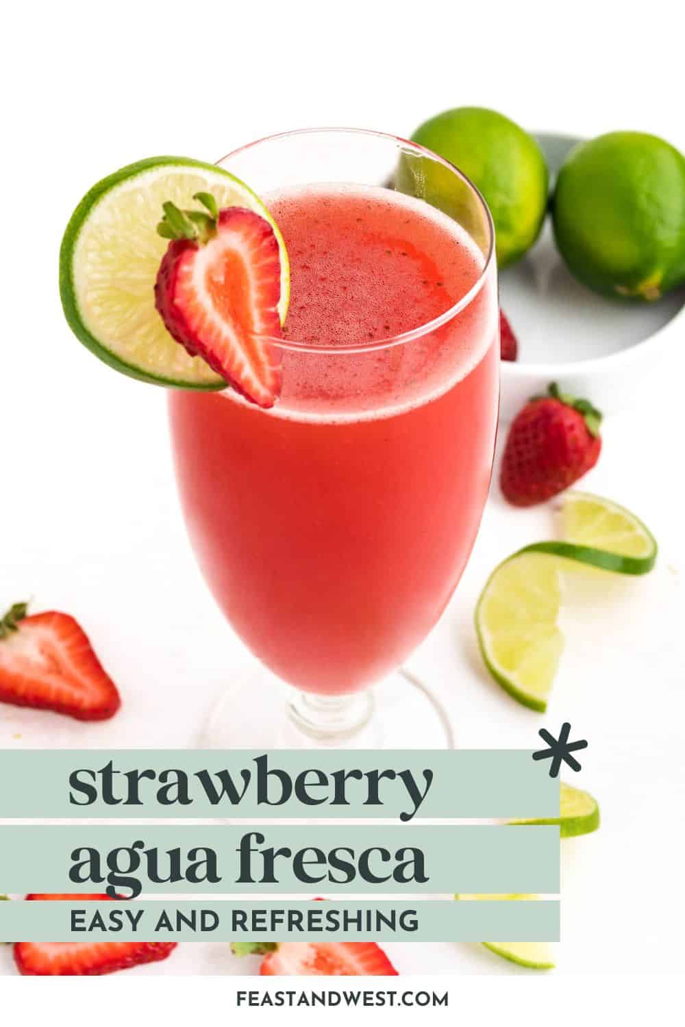 Easy Strawberry Agua Fresca (Non-Alcoholic Drink) | Feast + West