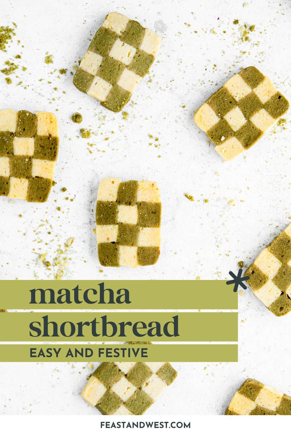 Shortbread Matcha Cookies