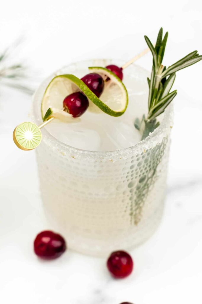 Easy White Christmas Margarita (With White Cranberry Juice) | Feast + West