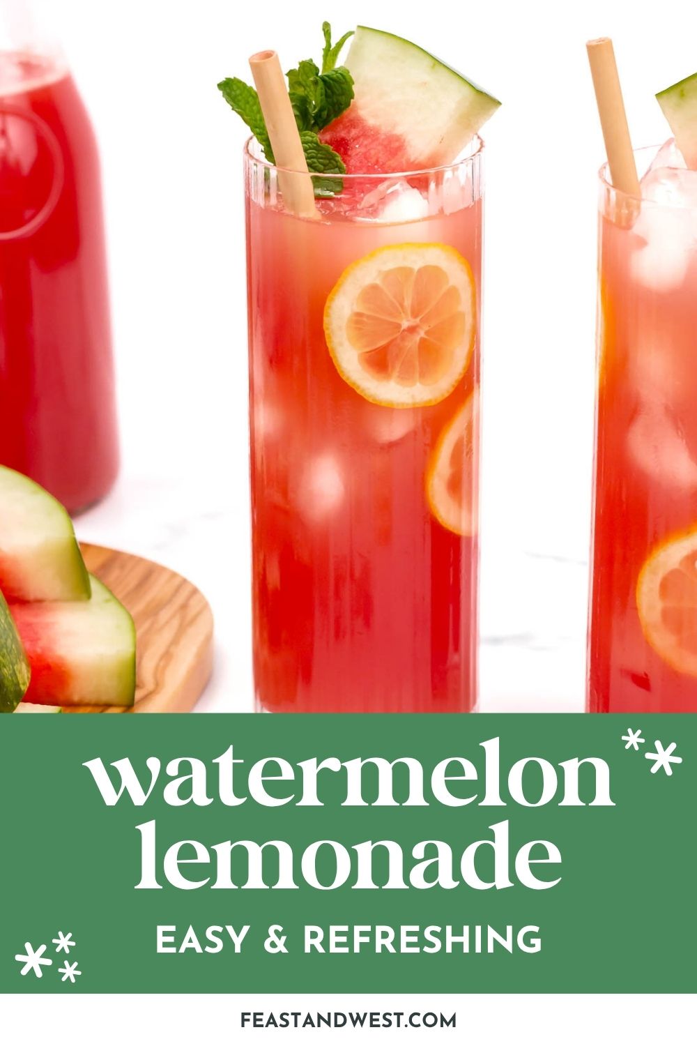 Easy Watermelon Lemonade Recipe | Feast + West