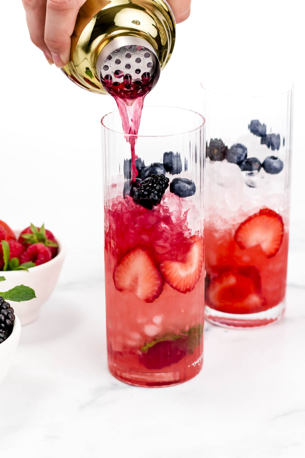 Red, White & Blue Mojito Cocktail Recipe (Mixed Berry Mojito) | Feast ...