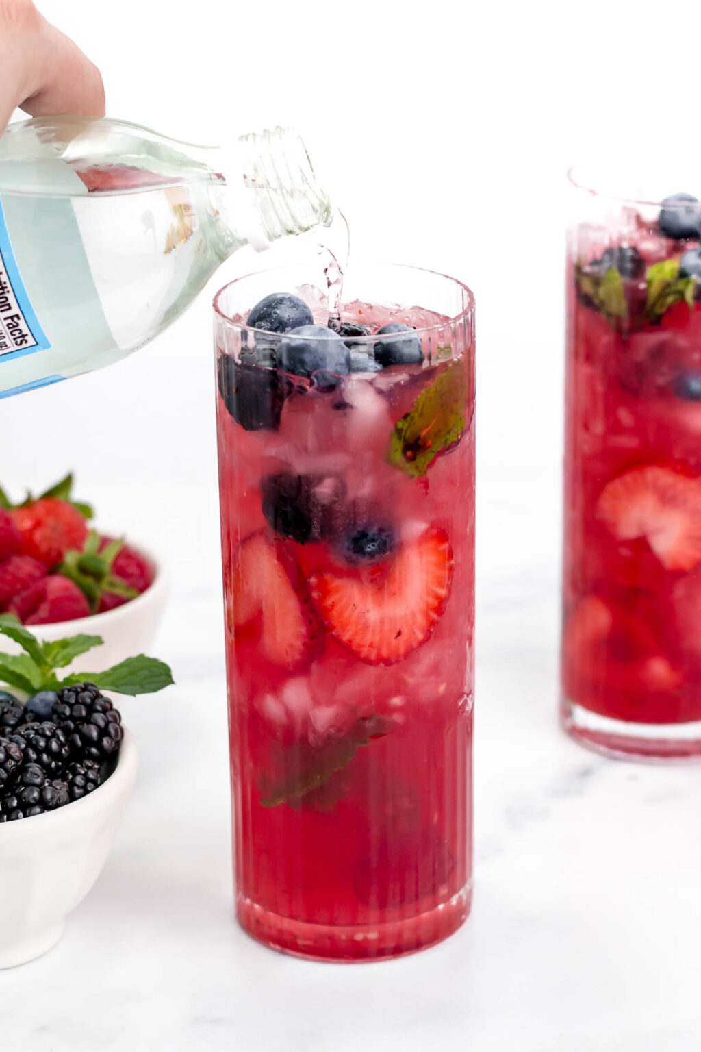 Red, White & Blue Mojito Cocktail Recipe (Mixed Berry Mojito) | Feast ...