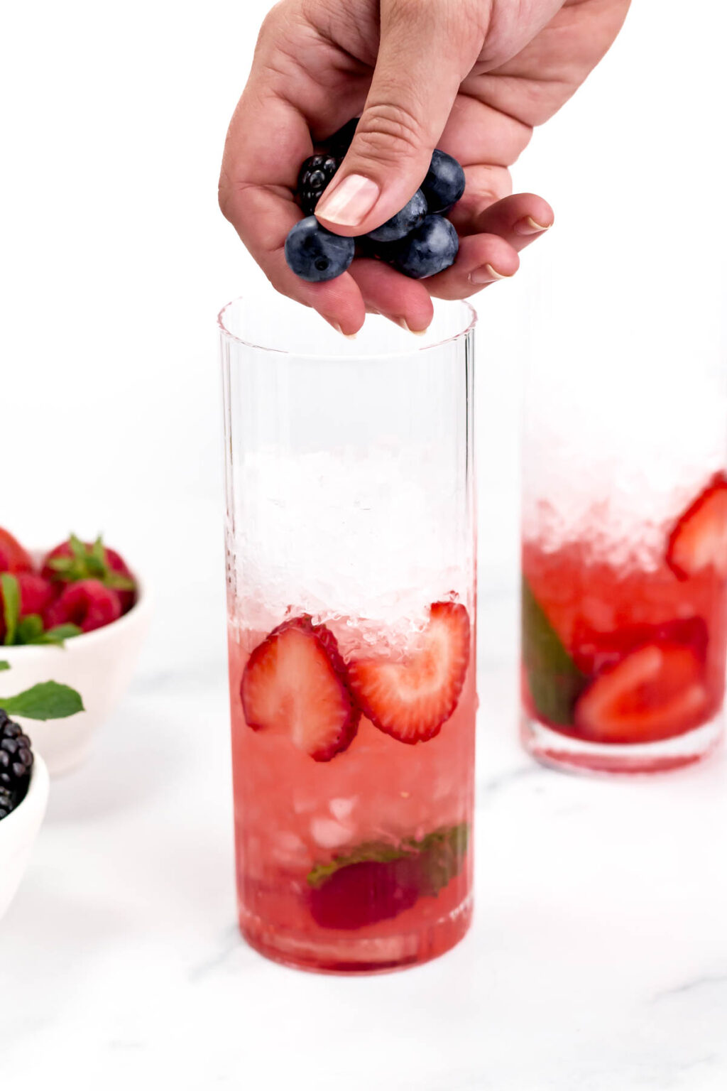 Red, White & Blue Mojito Cocktail Recipe (Mixed Berry Mojito) | Feast ...