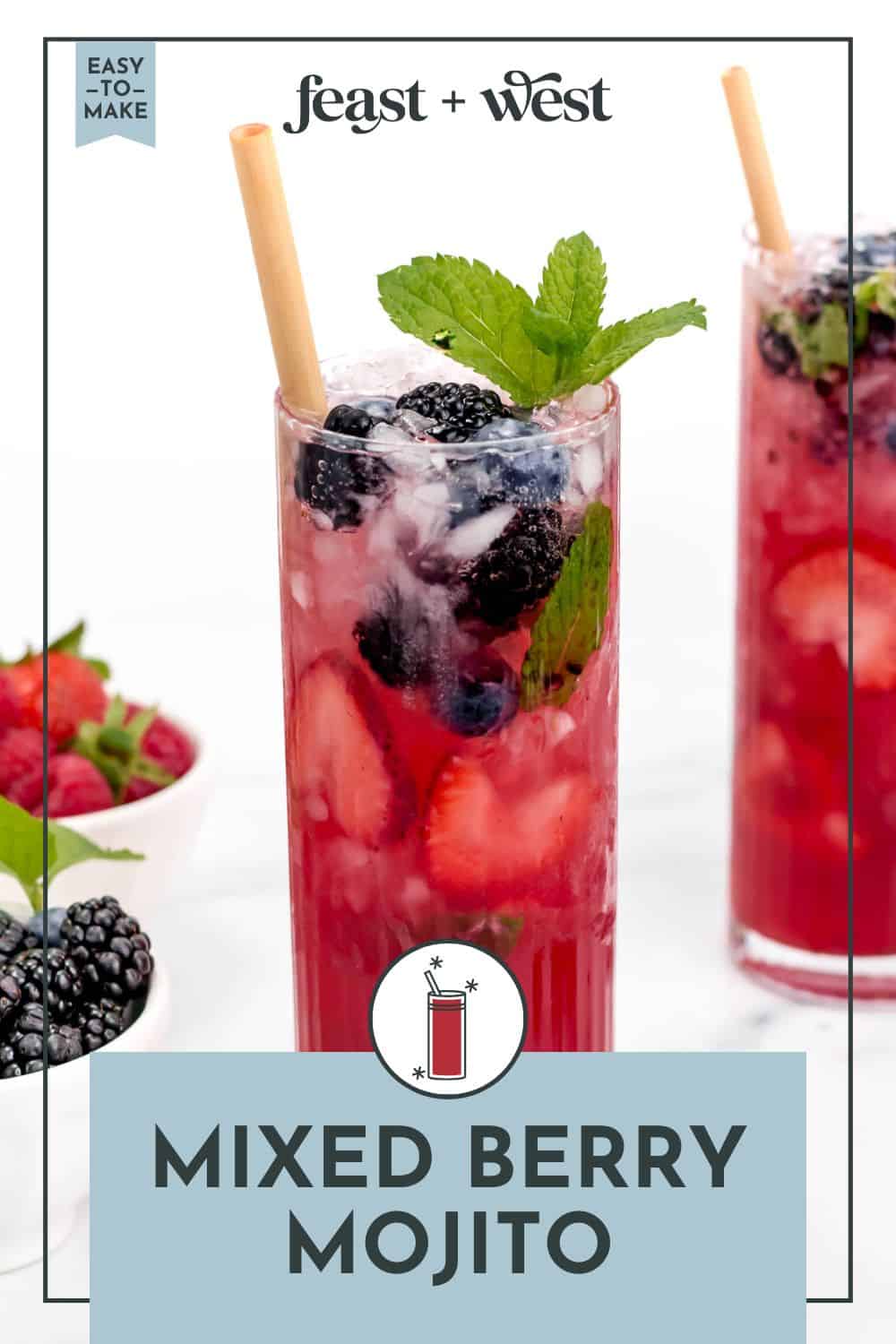 Red, White & Blue Mojito Cocktail Recipe (Mixed Berry Mojito) | Feast ...