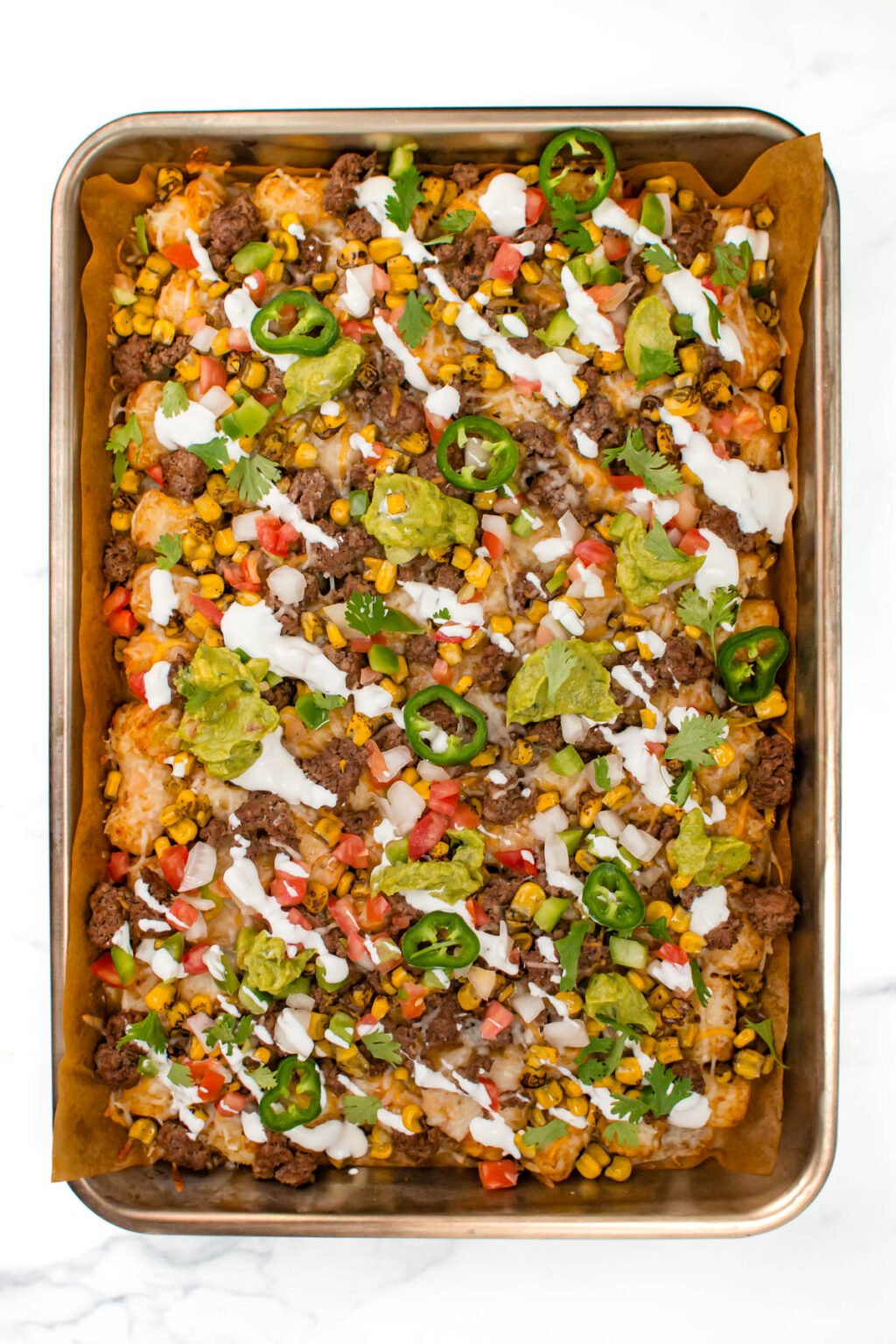 Easy Totchos (Loaded Tater Tot Nachos Recipe) | Feast + West