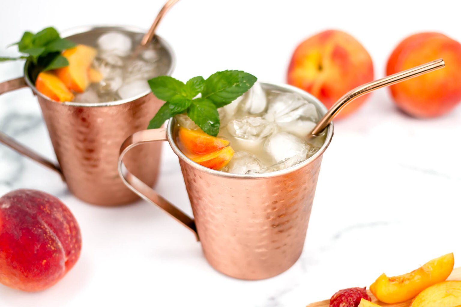 Peach Mule (Easy Summer Cocktail) | Feast + West