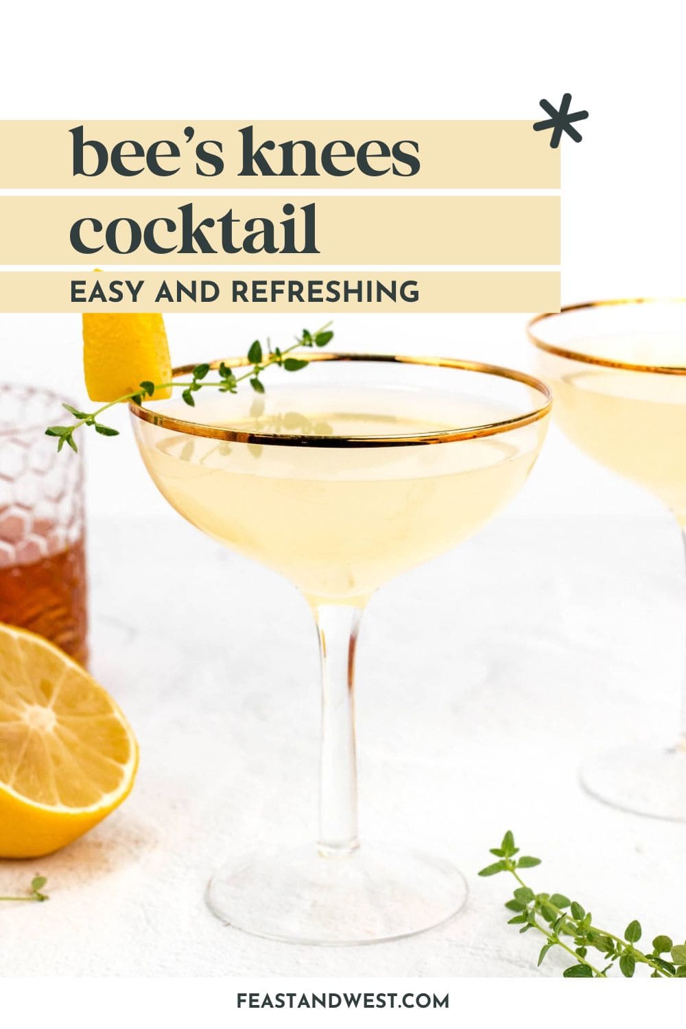 Classic Bee's Knees Cocktail Recipe (With Gin, Lemon & Honey) | Feast ...