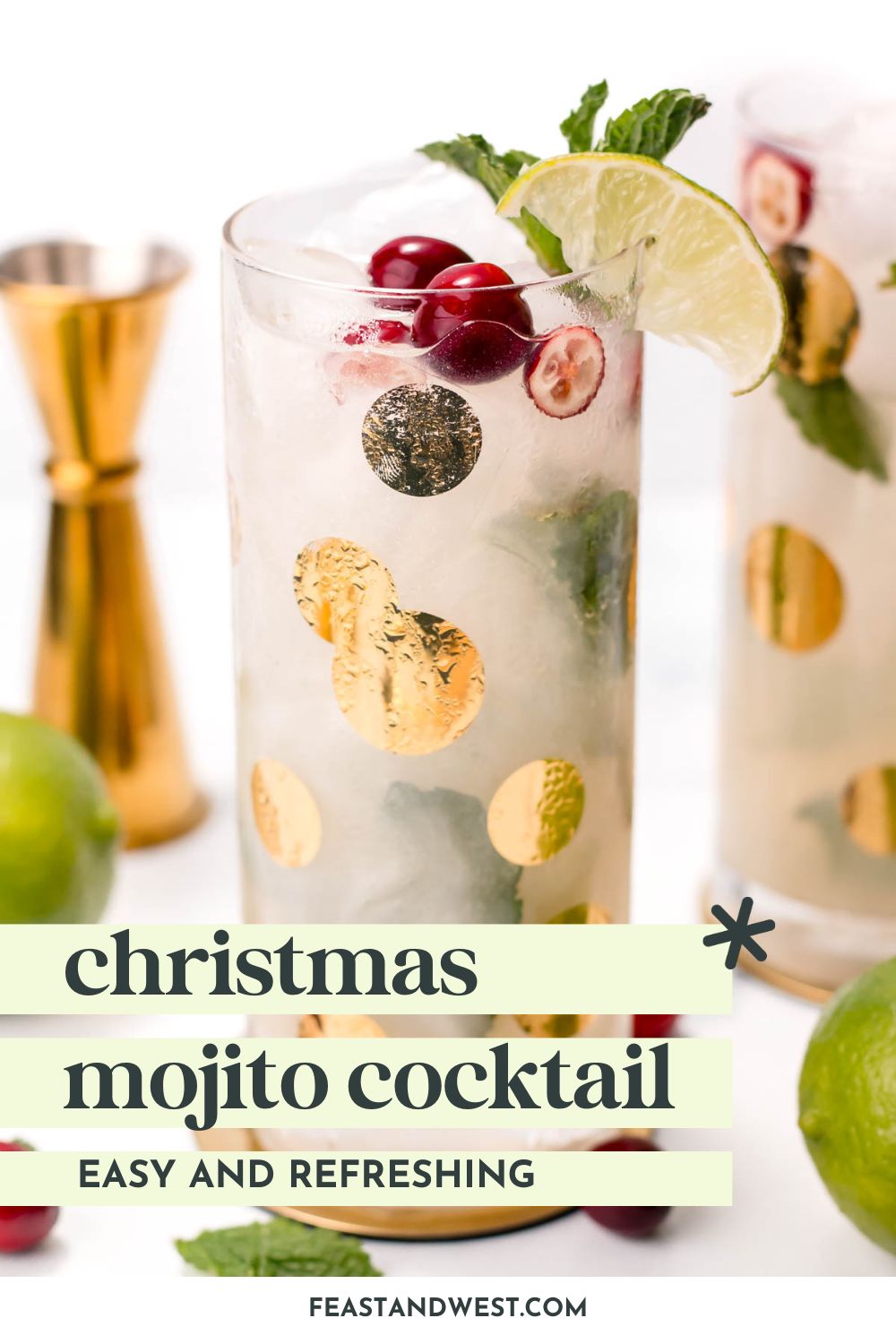 Christmas Mojito (With White Cranberry Juice) | Feast + West