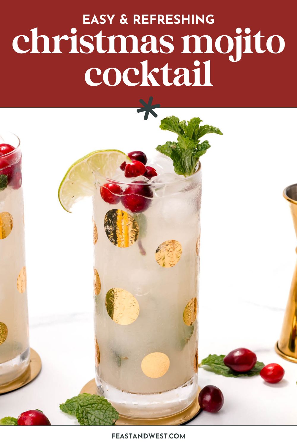 Christmas Mojito (With White Cranberry Juice) | Feast + West