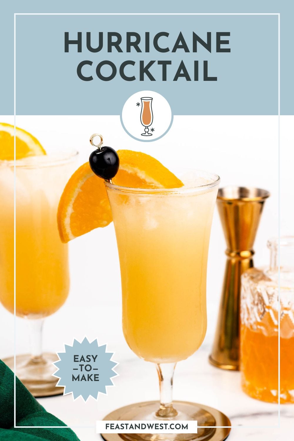 Easy Hurricane Cocktail (Only 4 Ingredients!) | Feast + West