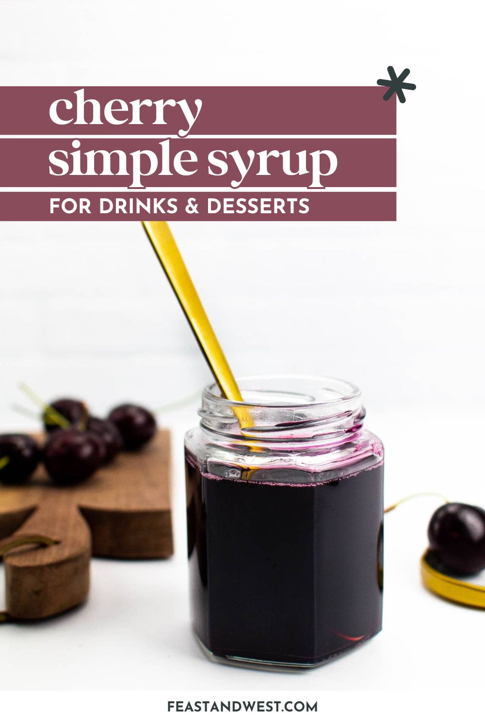 Cherry Simple Syrup (with Fresh or Frozen Cherries)